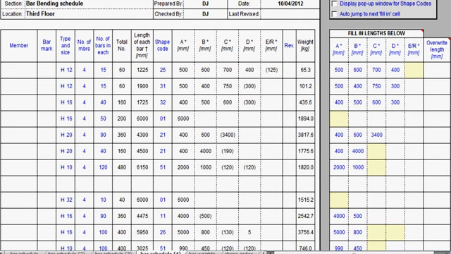 Download Sample Spreadsheet | Estimating sheets